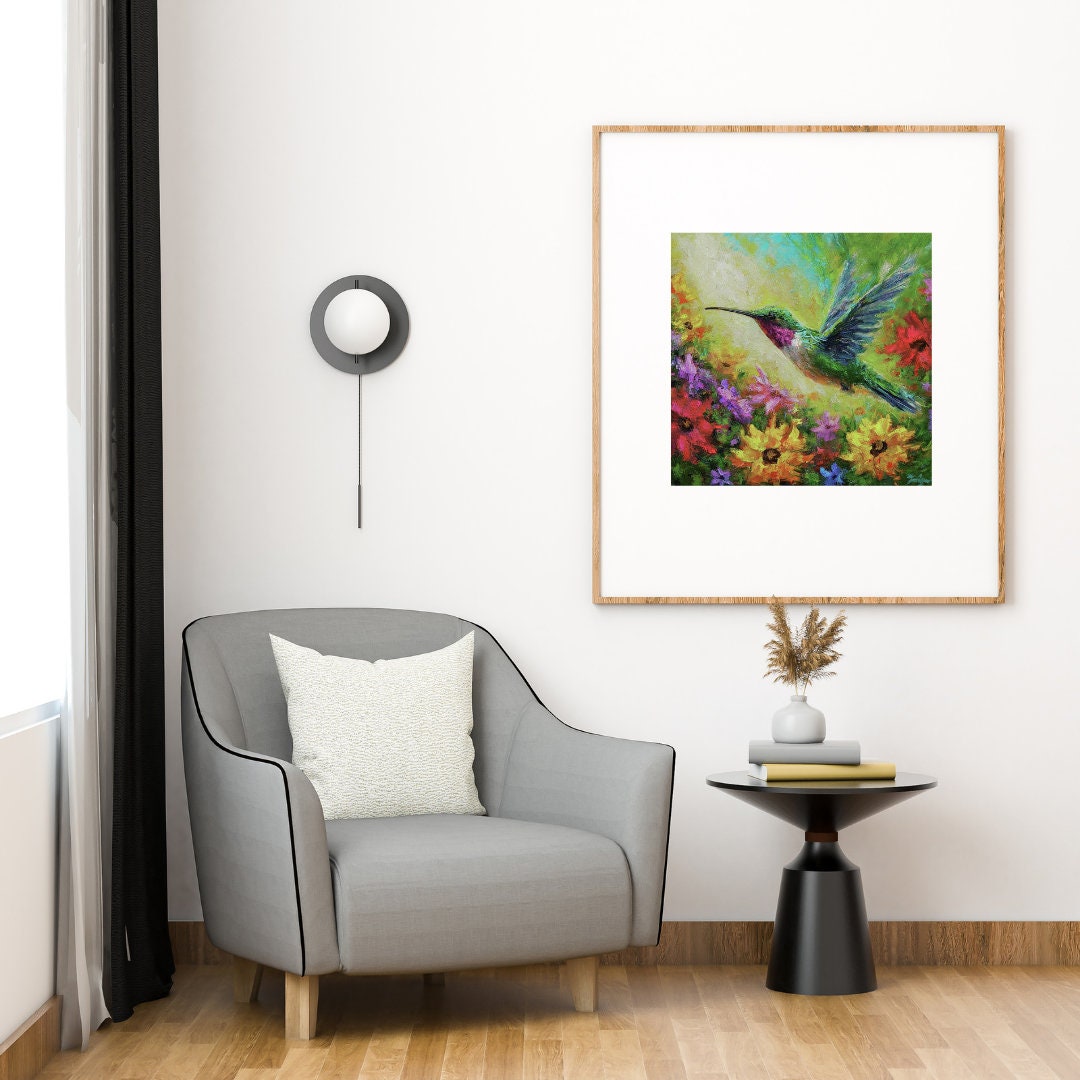 20+ Hummingbird Digital Art Prints (square): Vibrant Nature-inspired ...