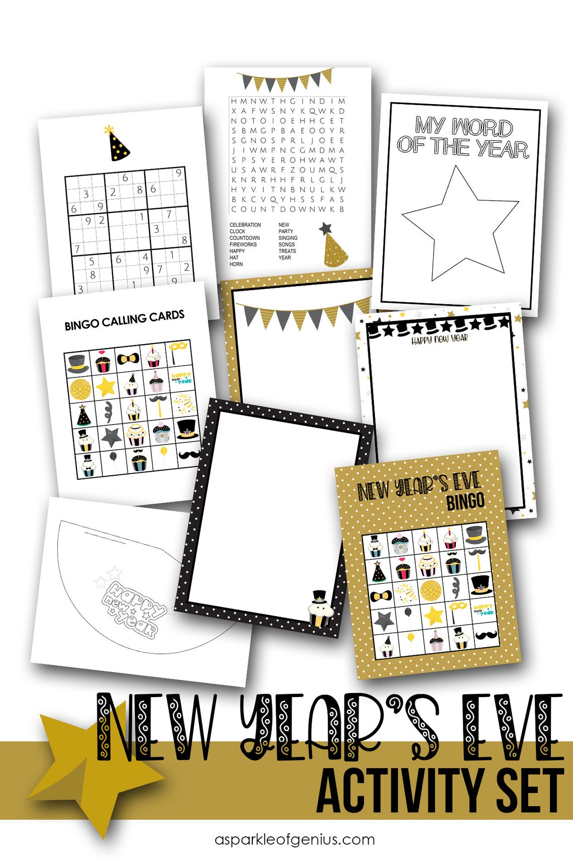 New Years Eve Bundle, New Years Eve Bingo, New Years Word Search, New ...