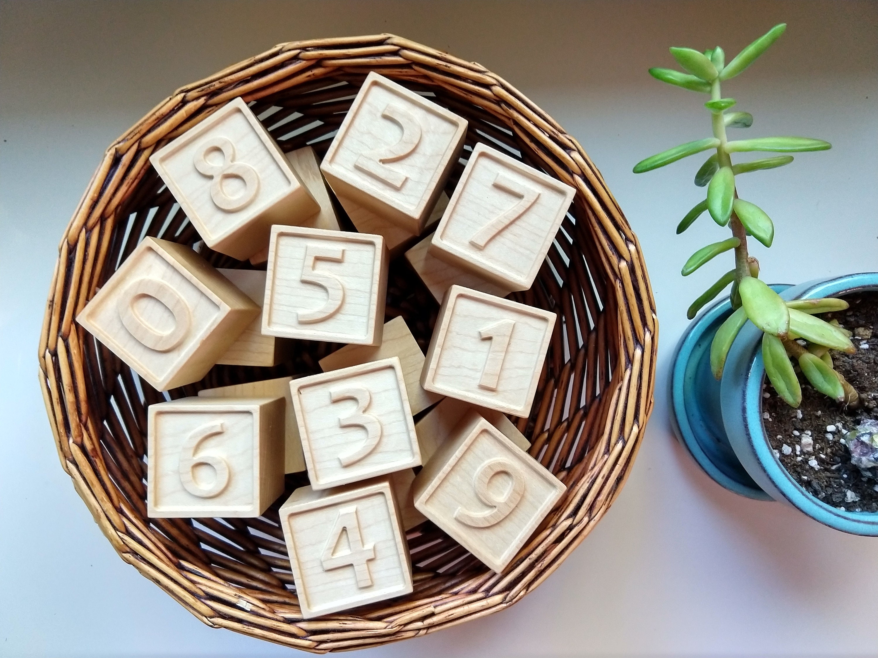 Wooden Number Blocks Custom Wood Blocks Handcrafted | Etsy