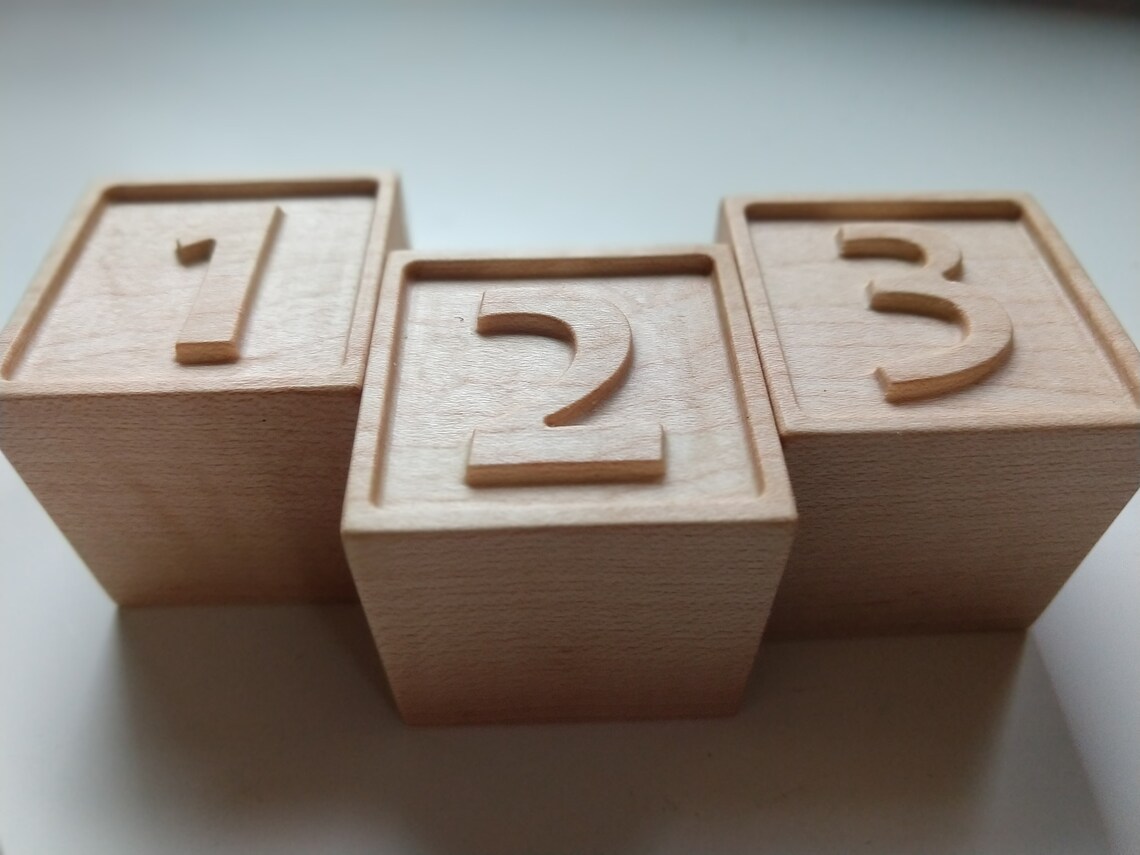 Wooden Number Blocks Custom Wood Blocks Handcrafted | Etsy