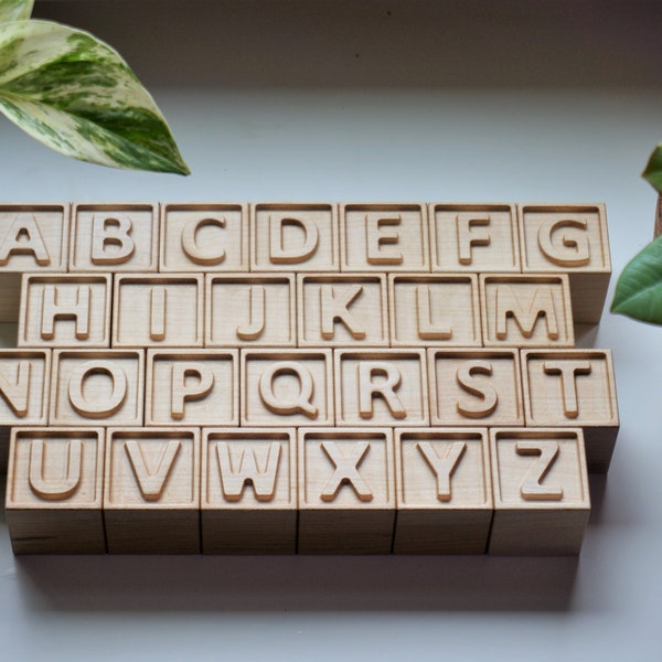 Wooden Alphabet Letter Blocks - Etsy