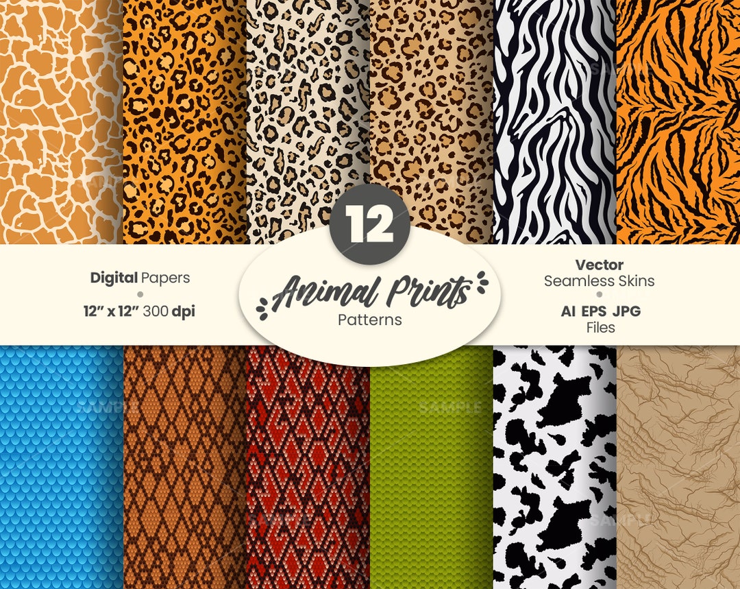 12 Animal Prints Bundle | Animals Print Svg Bundle, Animal Print Cut ...
