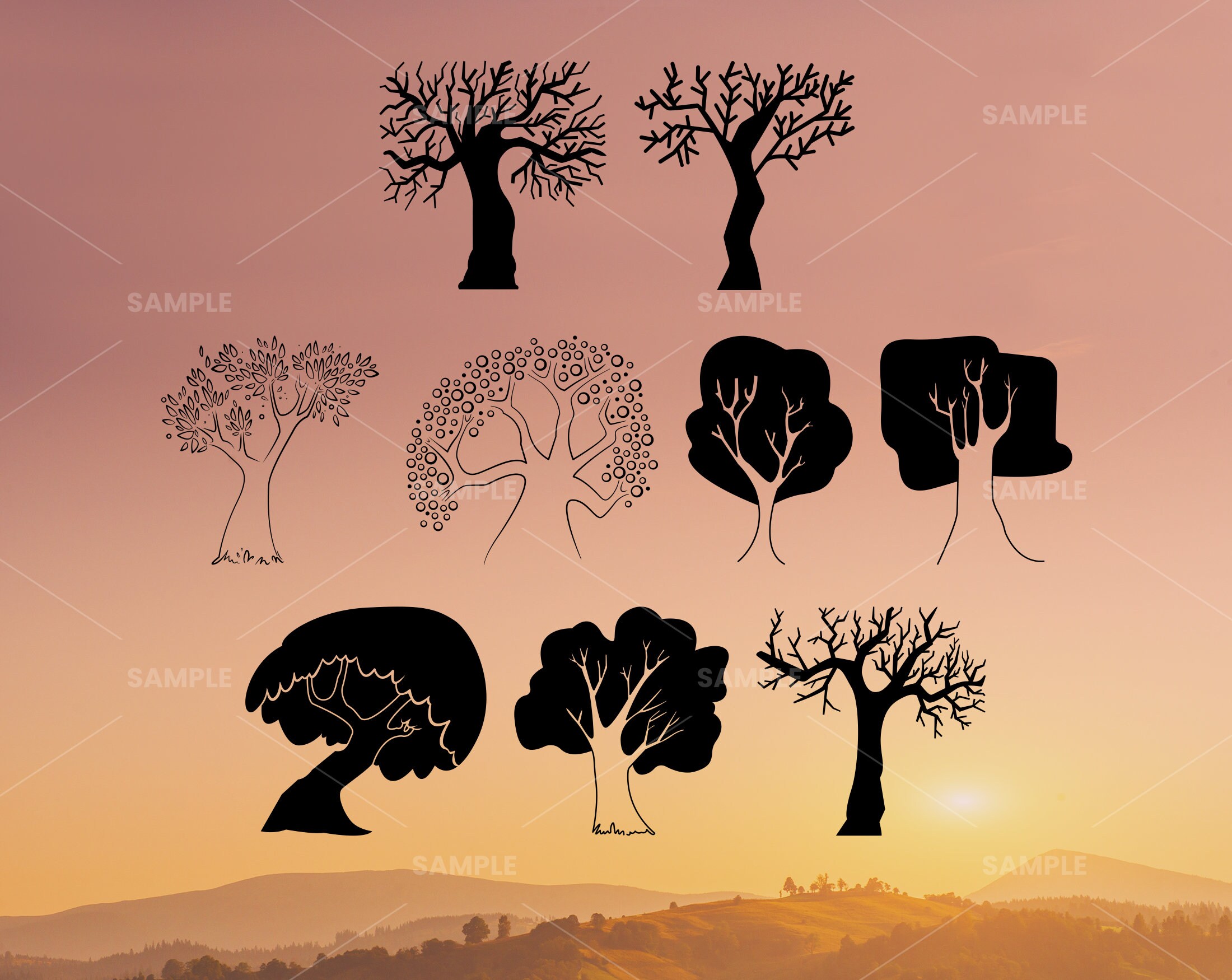 18 Tree SVG Bundle | Tree SVG Bundle, Tree Svg, Tree Silhouette Png Eps ...