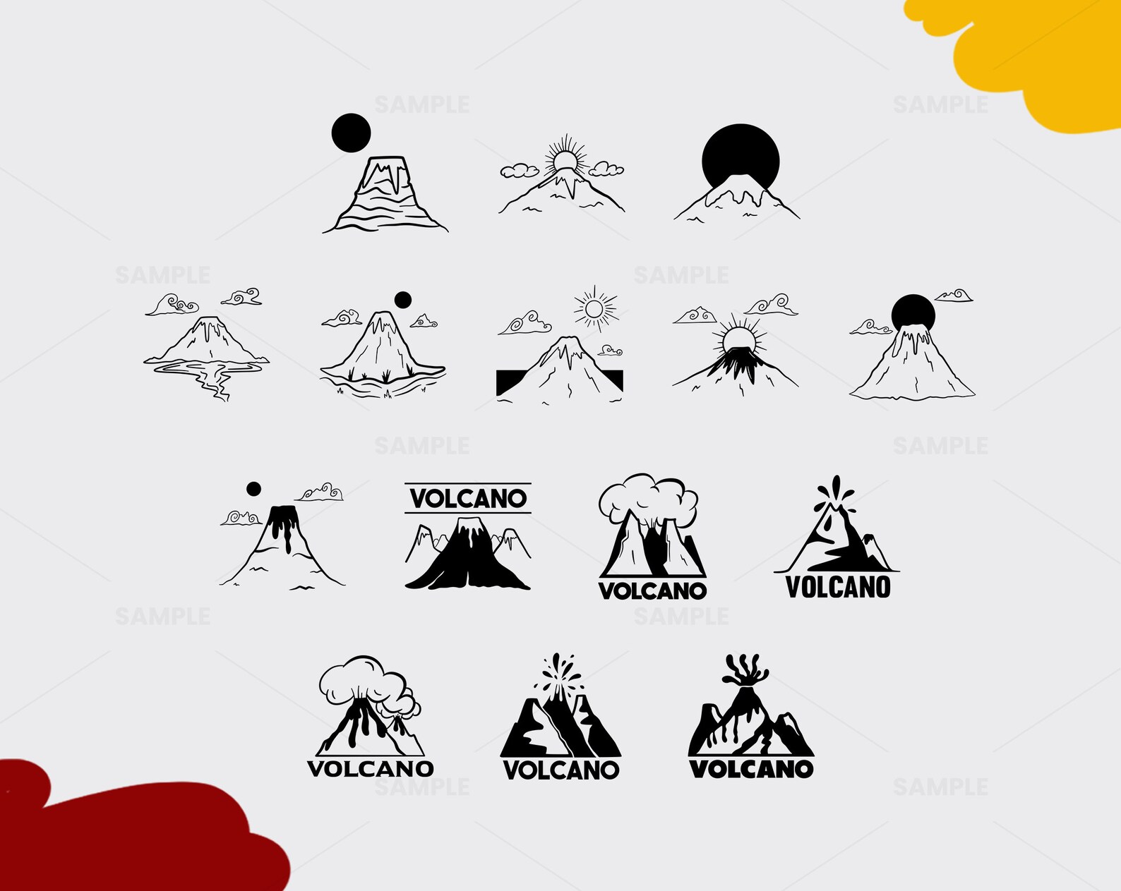 30 Volcano SVG Bundle | Erupting Volcano Svg, Volcano Svg, Lava Svg ...