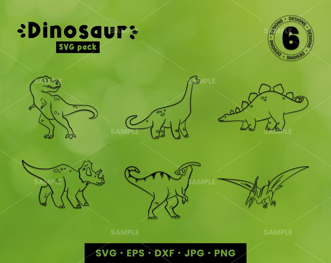 Dinosaur SVG Pack 6 | Dinosaur Svg File, Dinosaur Svg Bundle, Dinosaur ...