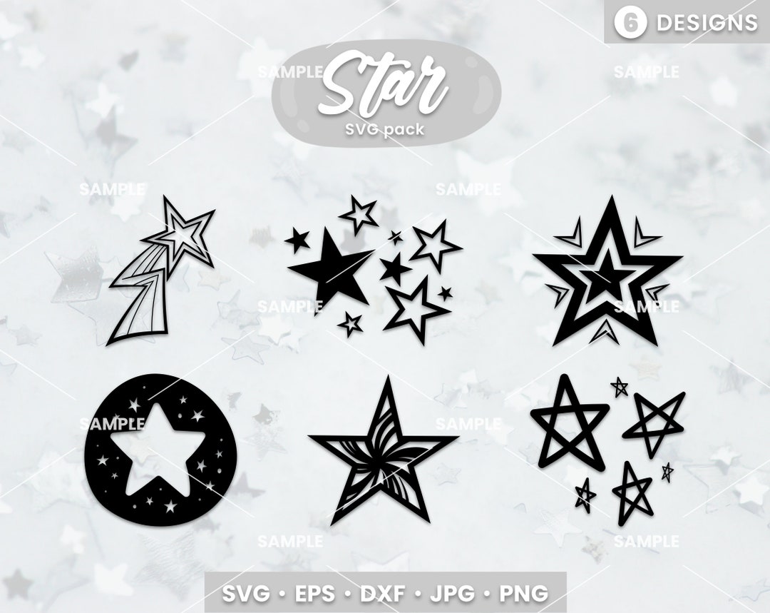 Stars SVG Pack 10 | Stars Glitter Sparkle SVG Bundle, Star Vector ...