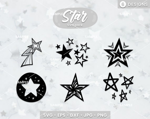Stars SVG Pack 10 Stars Glitter Sparkle SVG Bundle Star | Etsy