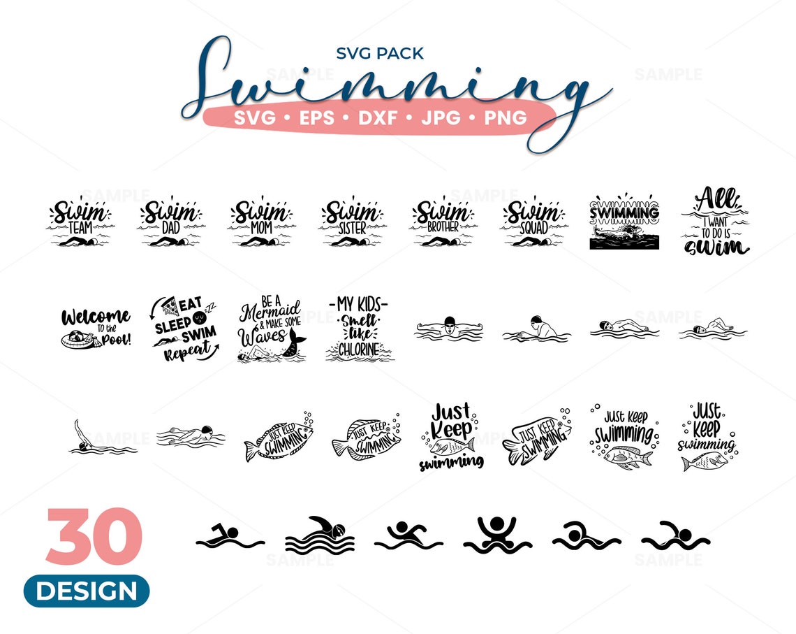 30 Swimming SVG Bundle | Swimming Svg Designs, Swimming Bundle ...