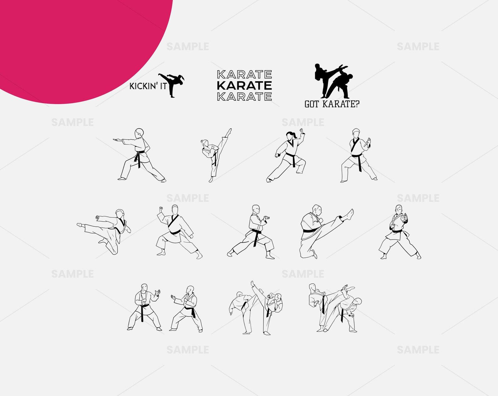 30 Martial Arts SVG Bundle | Karate SVG Bundle, Martial Arts, Taekwondo ...