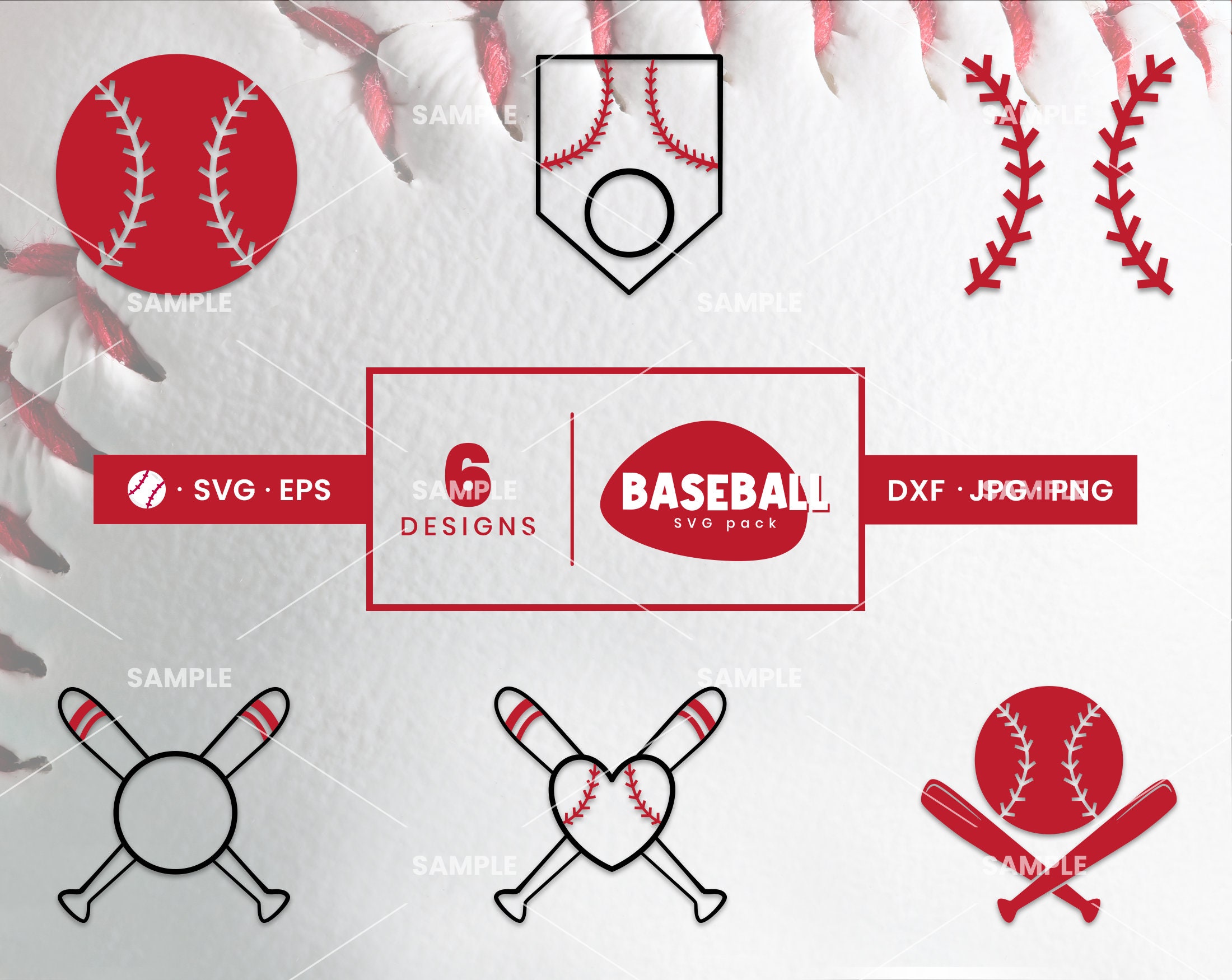 Baseball SVG Pack 5 | Baseball SVG for Cricut, Baseball Ball Cut Svg ...