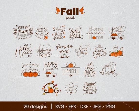 Fall SVG Fall SVG Bundle Autumn Svg Thanksgiving Svg Fall | Etsy