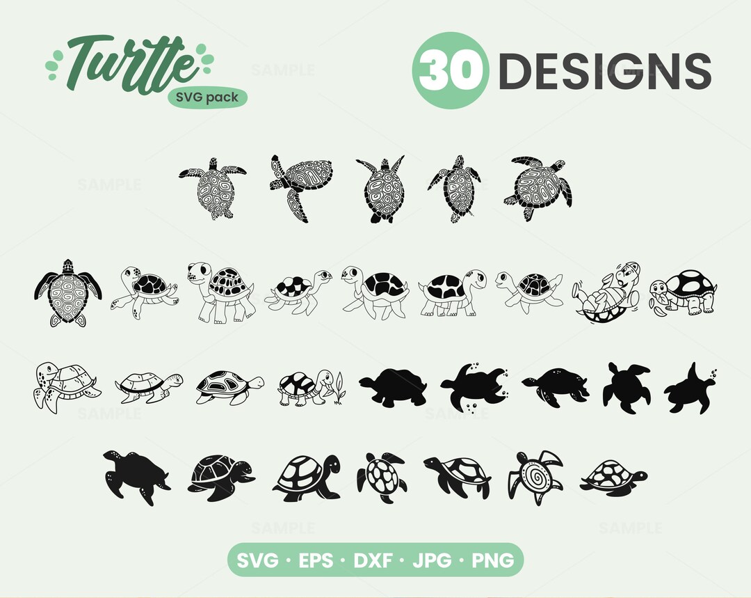 30 Turtle SVG Bundle | Turtle Svg, Sea Turtle Svg, Swimming Turtle Svg ...