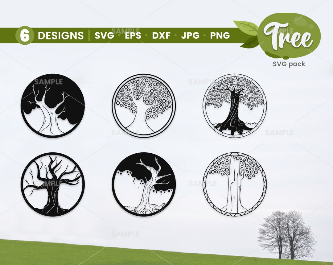 Tree SVG Pack 5 | Tree SVG, Tree Clipart, Vector Cut File for Cricut ...