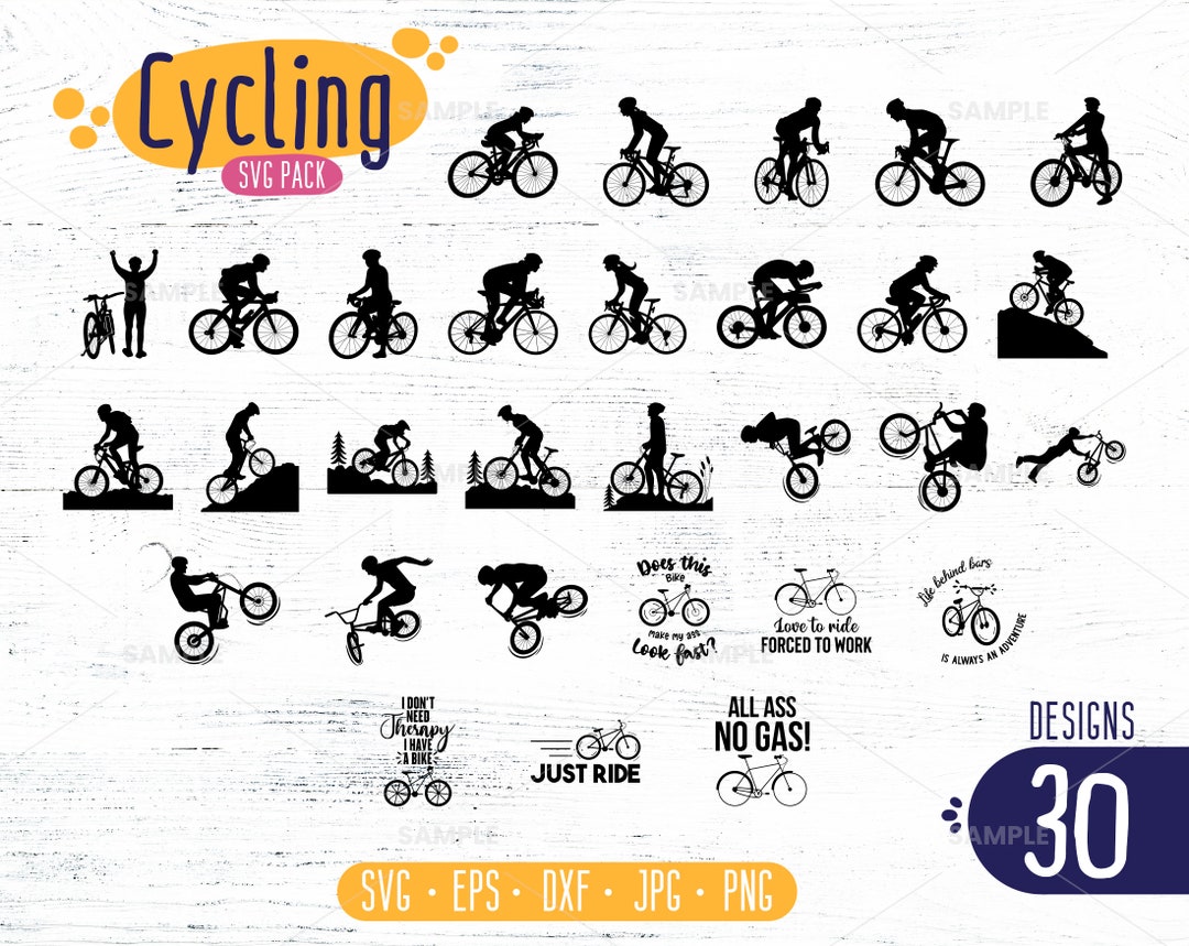 30 Cycling SVG Bundle | - Etsy