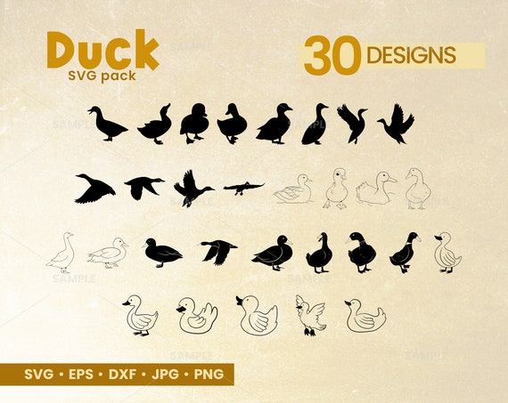 30 Duck SVG Bundle Animal Svg Duck Silhouette SVG Cut | Etsy