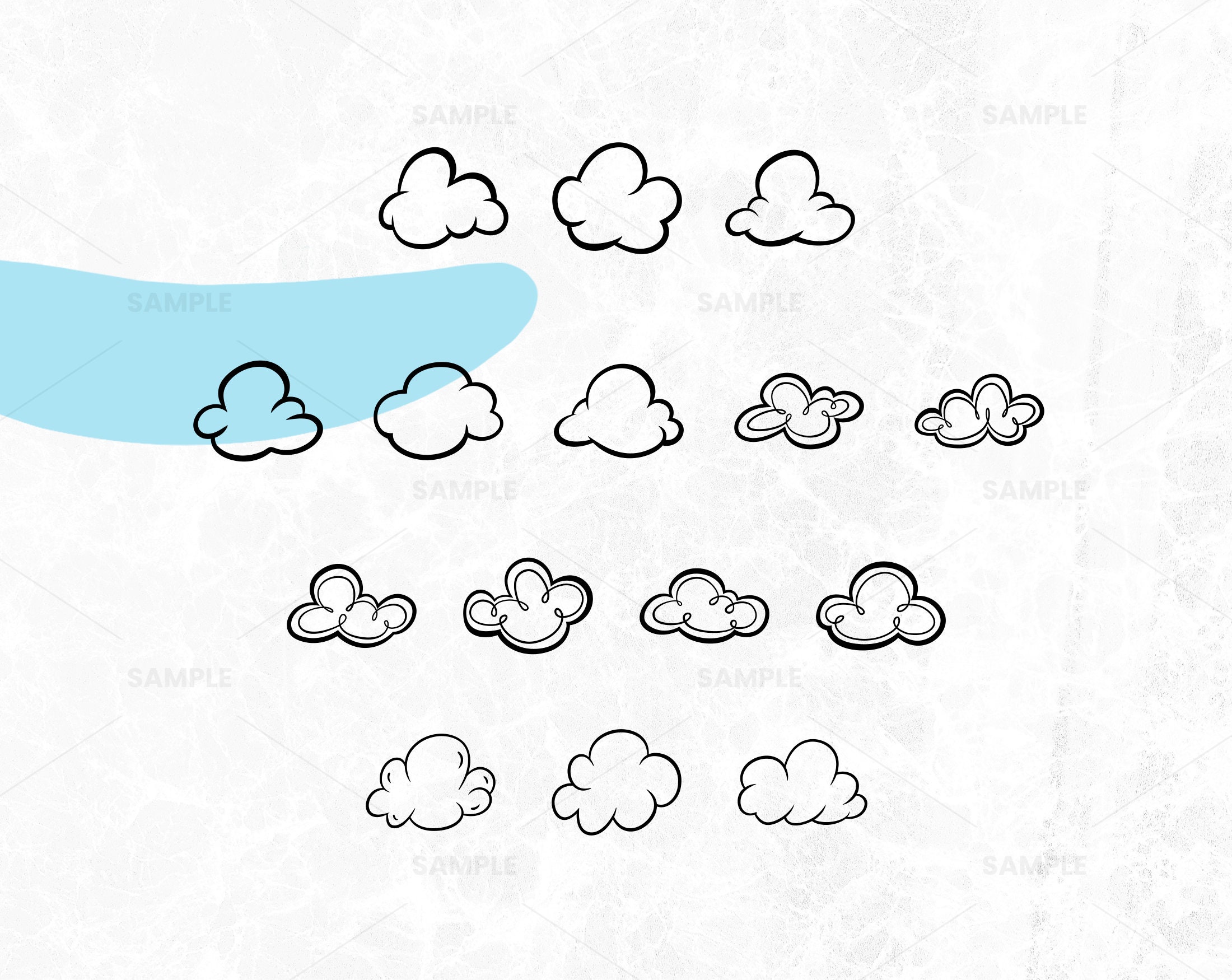 30 Cloud SVG Pack | Cloud Svg File, Cloud Bundle Svg, Cloud Clip Art ...