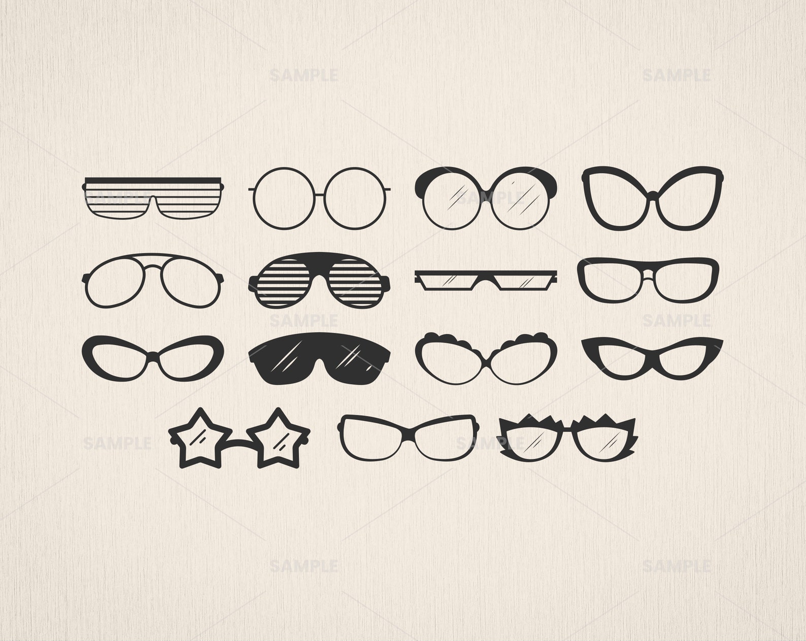 30 Sunglasses SVG Bundle Glasses DXF, Aviator Sunglasses, Sunglasses ...