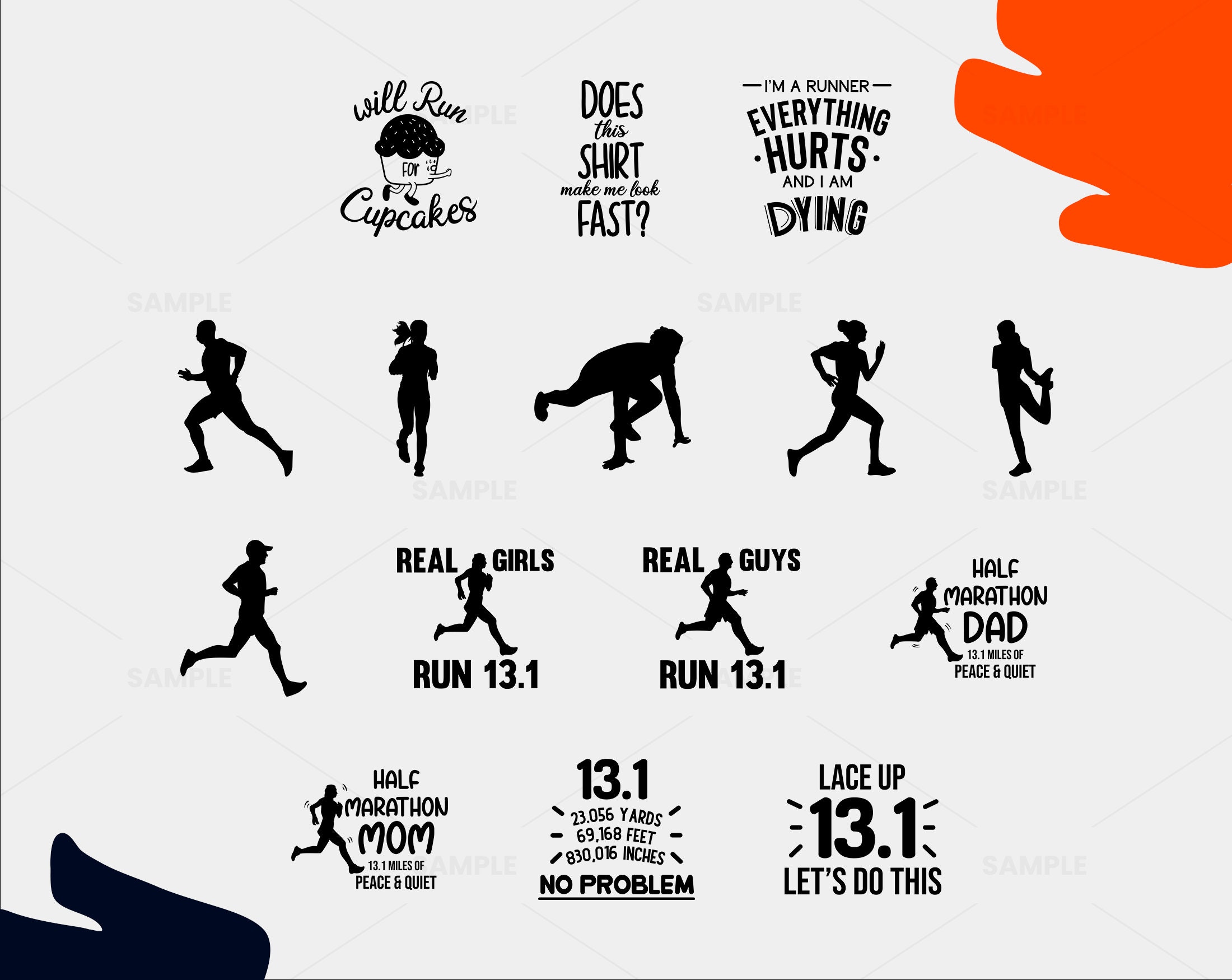 30 Running SVG Pack | Runner SVG, Runner Clipart Svg, Running People ...