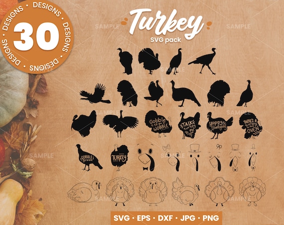 30 Turkey SVG Bundle Turkey Svg Cut File Svg Cut File | Etsy