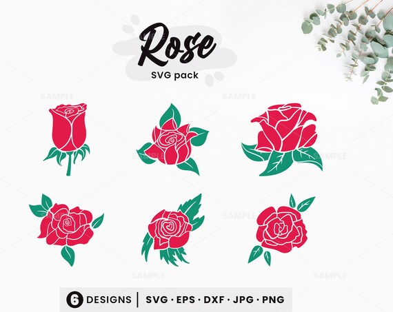 Roses SVG Pack 2 Roses Clipart Svg Roses Bundle Svg Roses | Etsy