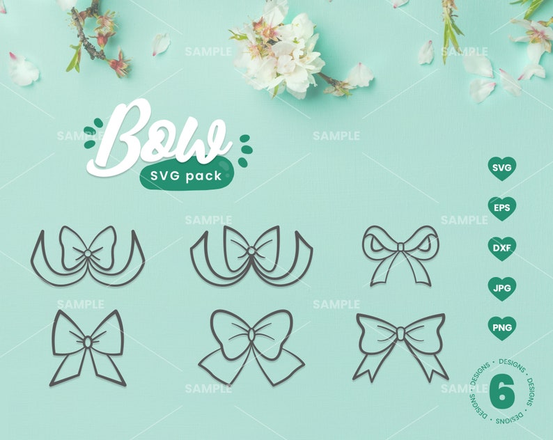 Bows SVG Pack 8 Bow SVG File, Bow Vector, Bow Clipart, Bow Svg Bundle ...