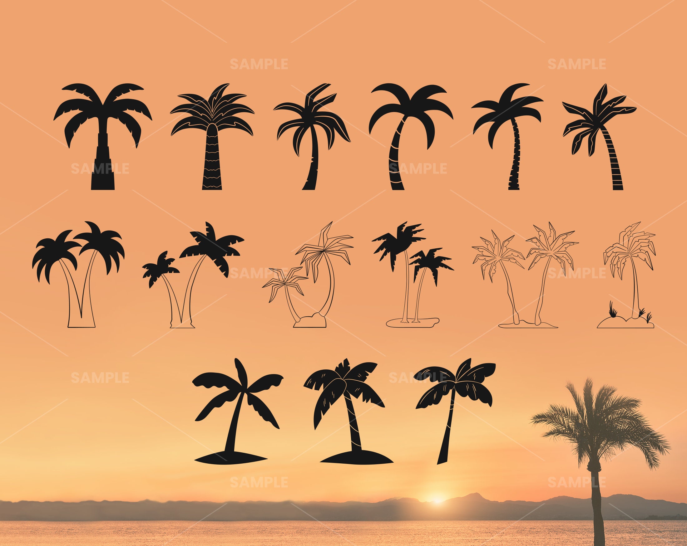 30 Palm Tree SVG Bundle | Palm Trees Svg, Palm Digital, Palm Cricut ...