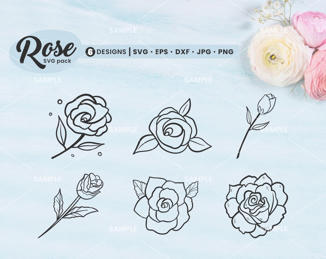 Roses SVG Pack 6 | Roses Clipart Svg, Roses Bundle Svg, Roses Cut File ...