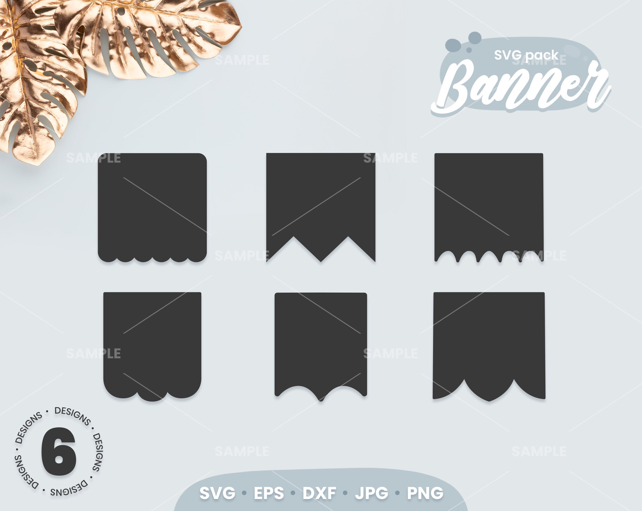 Banner SVG Pack 6 Banner SVG, Ribbon Svg, Label Svg-scroll Clipart-cut ...