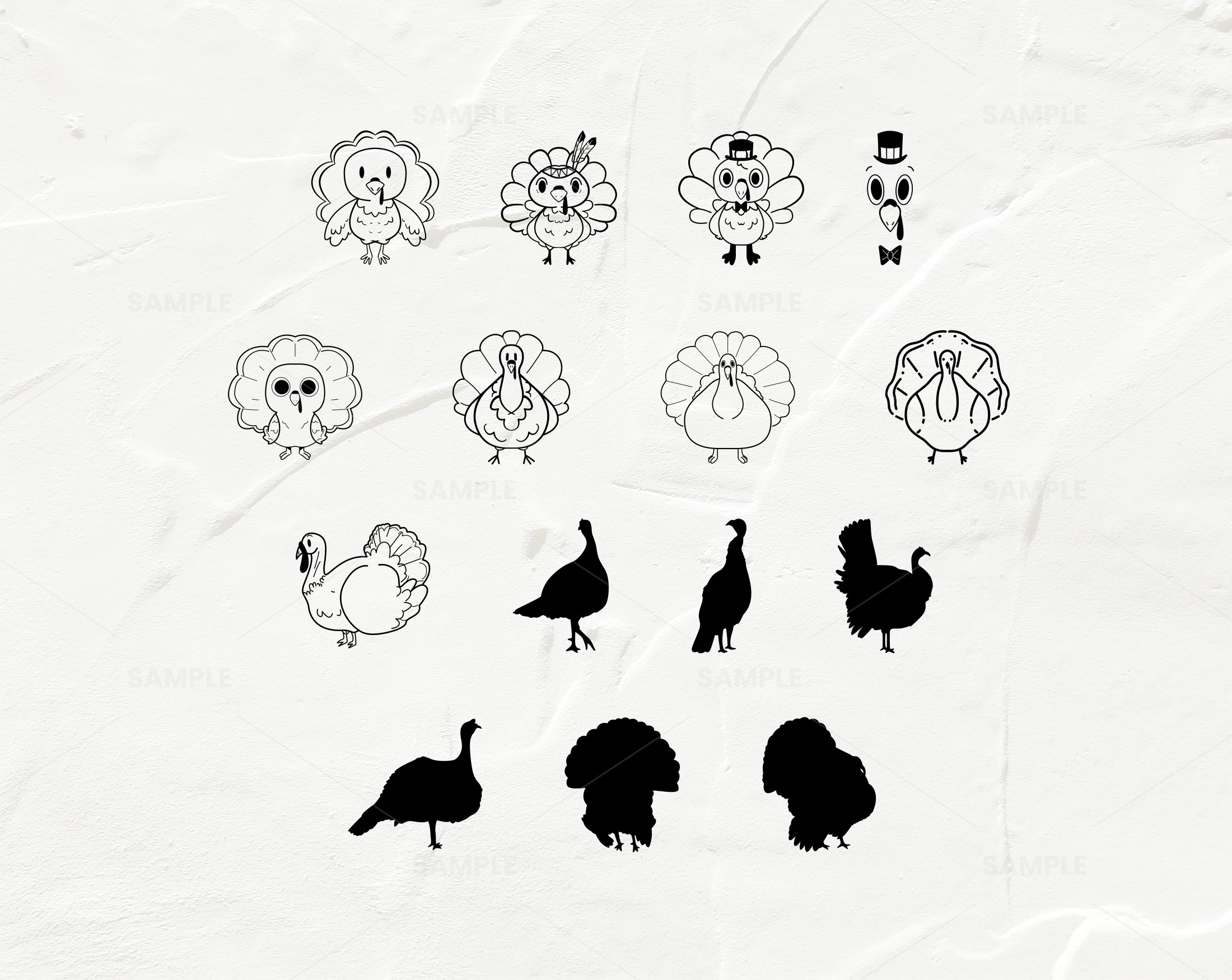 30 Turkey Svg Bundle | Turkey Svg Cut File, Svg Cut File Turkey Dxf ...