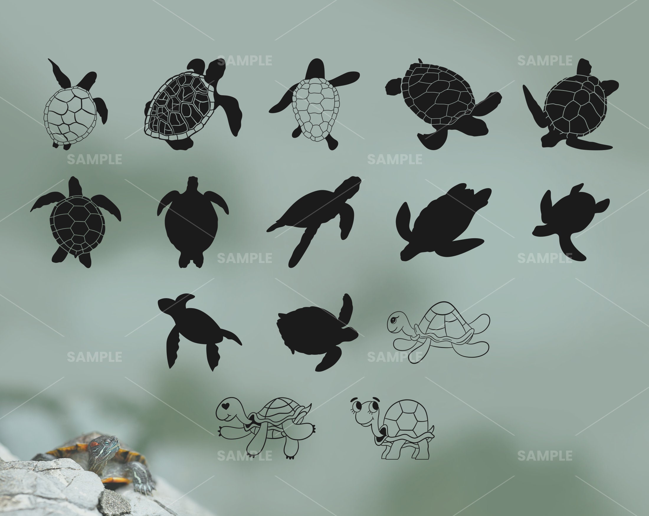 30 Turtle SVG Bundle | Turtle Svg, Sea Turtle Svg, Swimming Turtle Svg ...