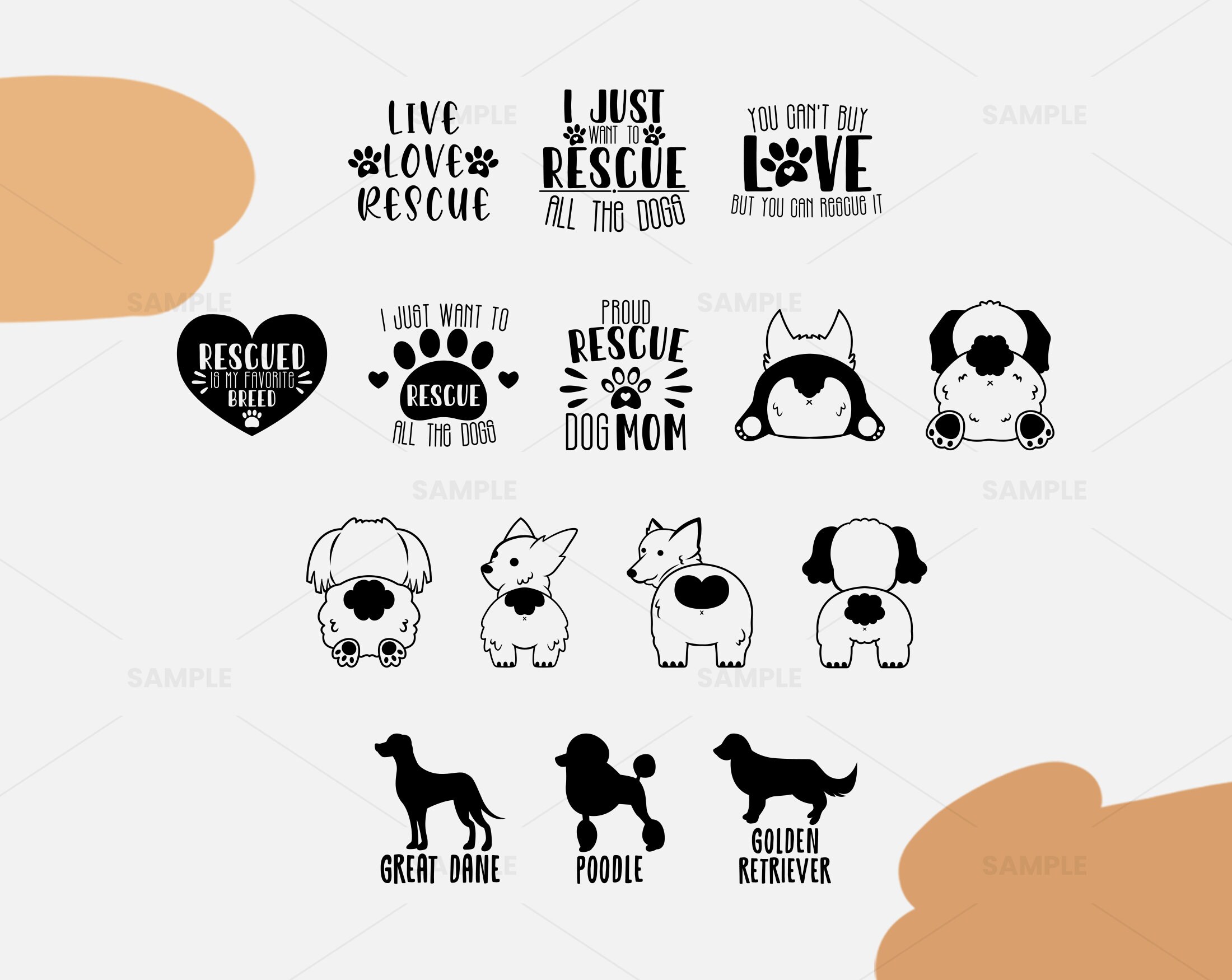 30 Dog SVG Pack | Dog Svg Quotes, Dog Svg Funny, Dog Lover Svg File ...