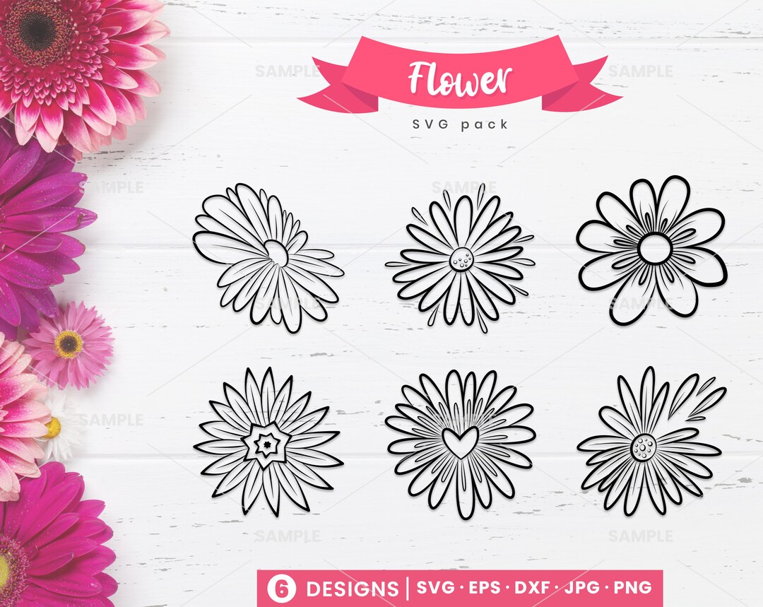 Flowers SVG Pack 1 | Flowers Svg Png Hand Drawn, Floral Svg ...