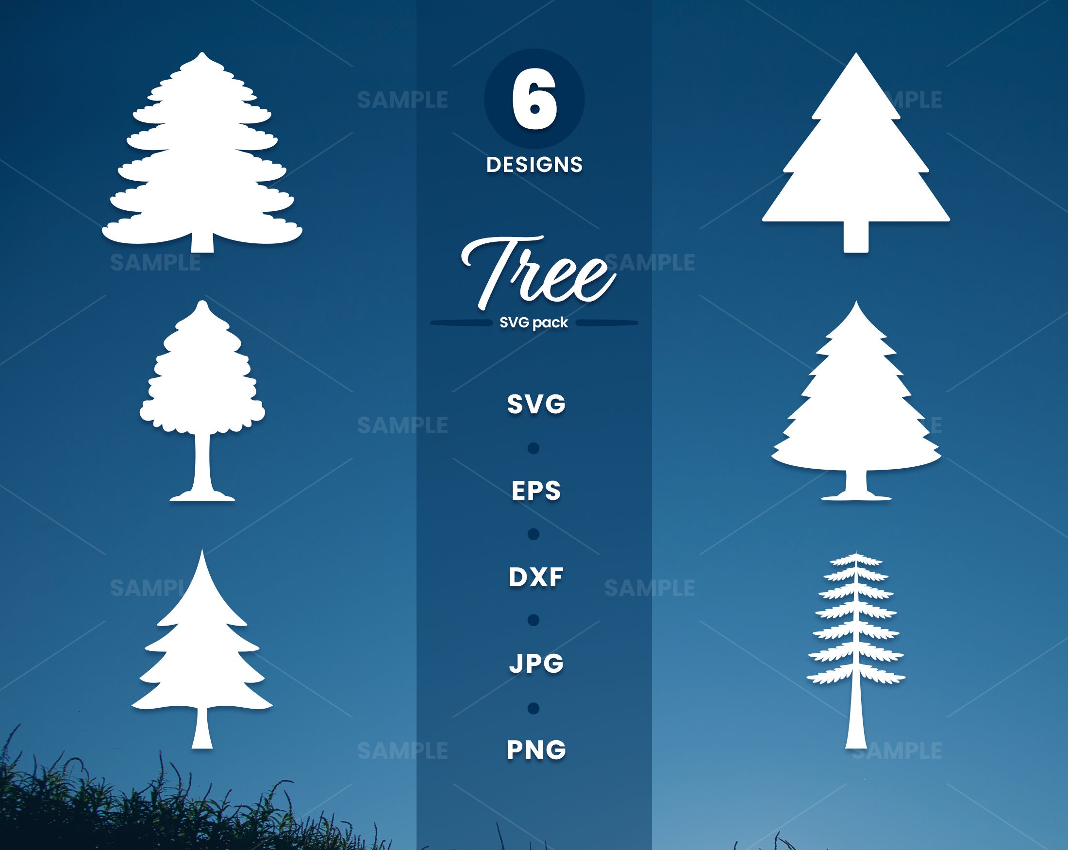 Baum SVG Pack 10 | Baum SVG, Baum Clipart, Vektor geschnitten Datei für ...