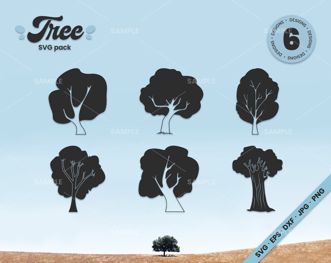 Baum SVG Pack 1 | Baum SVG, Baum Clipart, Vektor geschnitten Datei für ...