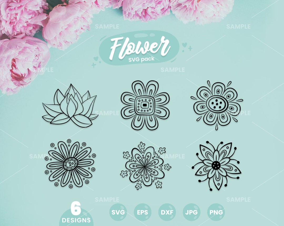 Flowers SVG Pack 3 | Flowers Svg Png Hand Drawn, Floral Svg ...