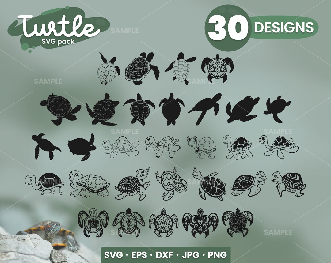 30 Turtle SVG Bundle | Turtle Svg, Sea Turtle Svg, Swimming Turtle Svg ...