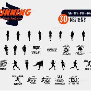 30 Running SVG Pack | Runner SVG, Runner Clipart Svg, Running People ...