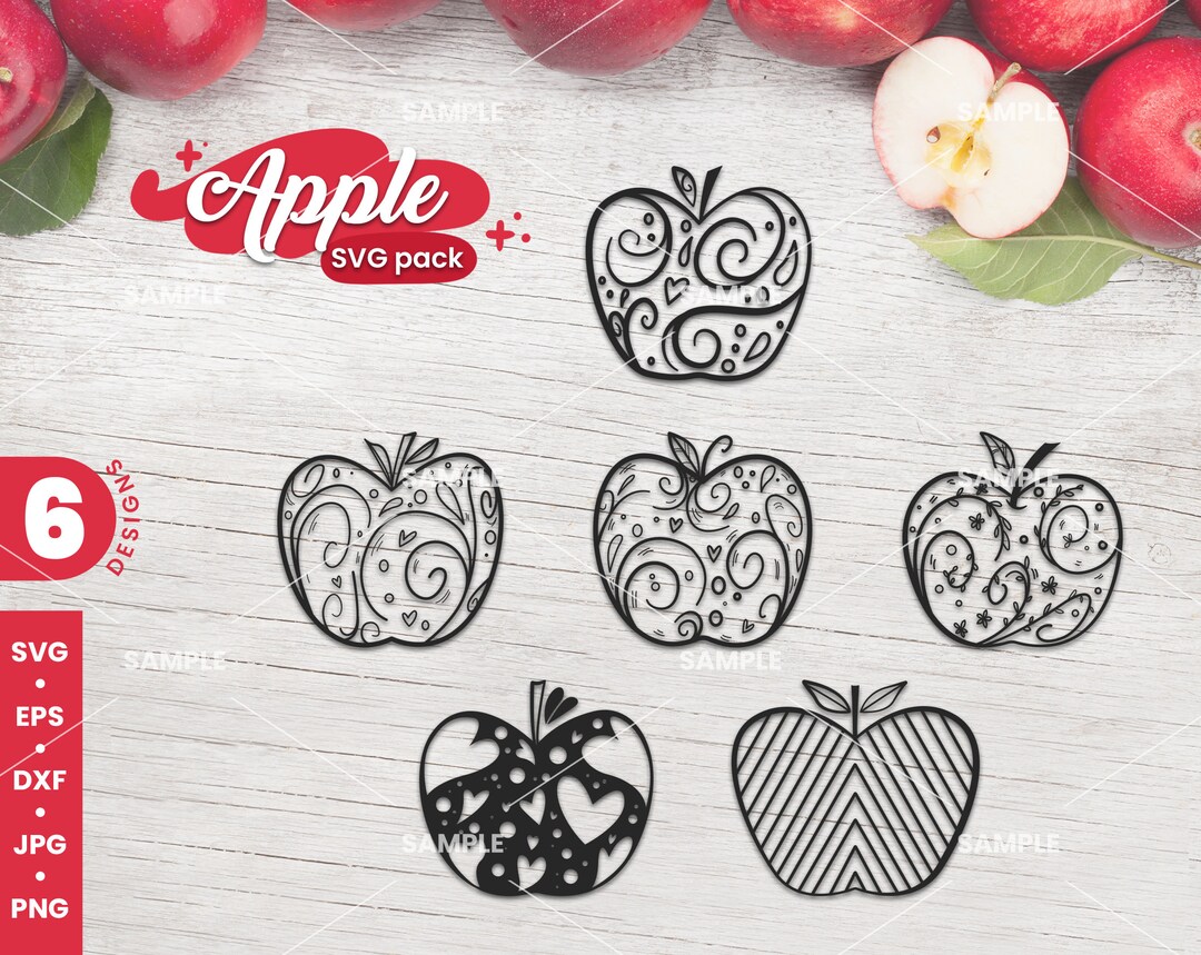 Apple SVG Pack 10 | Apple Svg Files for Cricut, Apple Designs Svg Cut ...