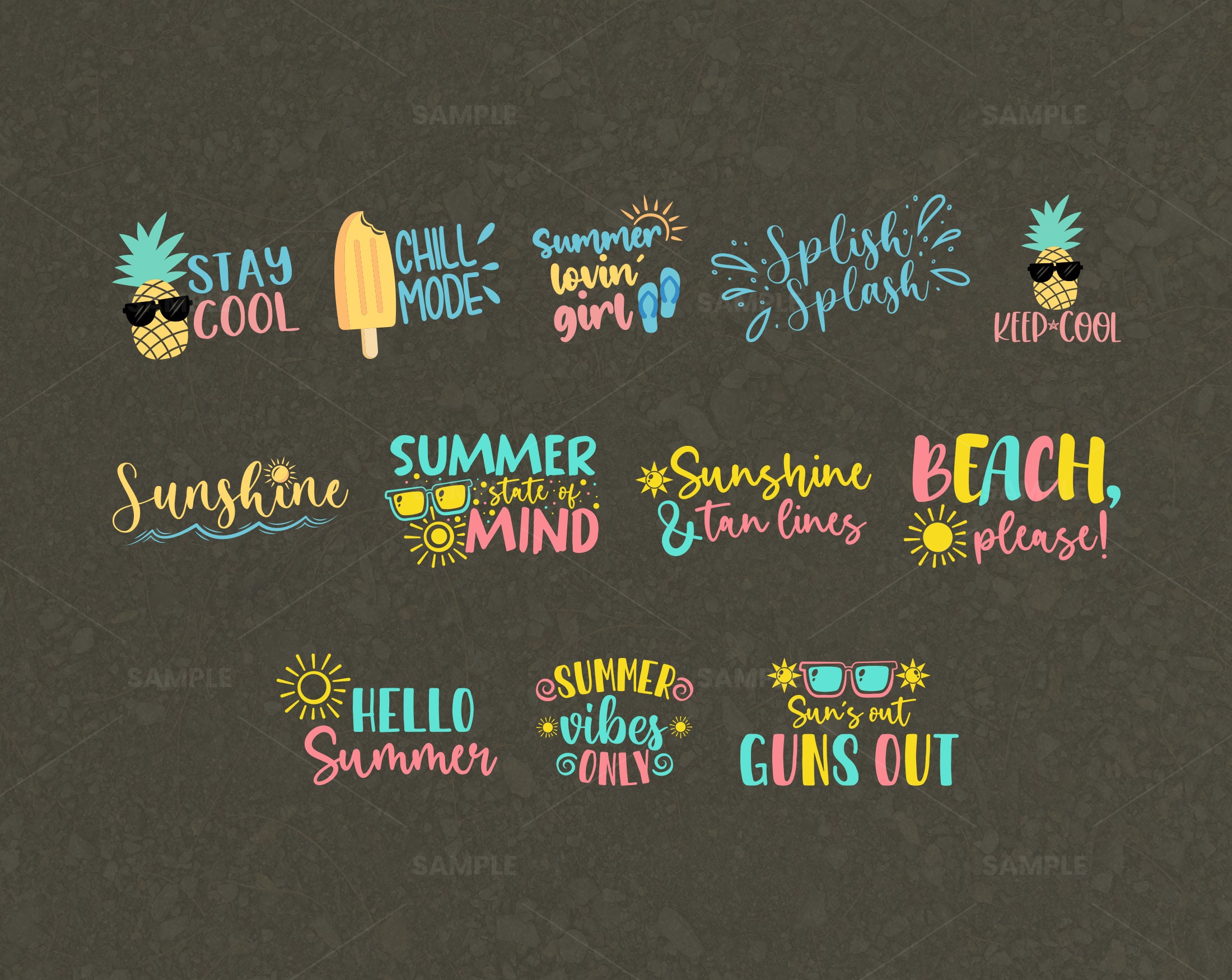 24 Summer SVG Bundle | Sweet Summer Svg, Beach Svg, Summer Cut File ...