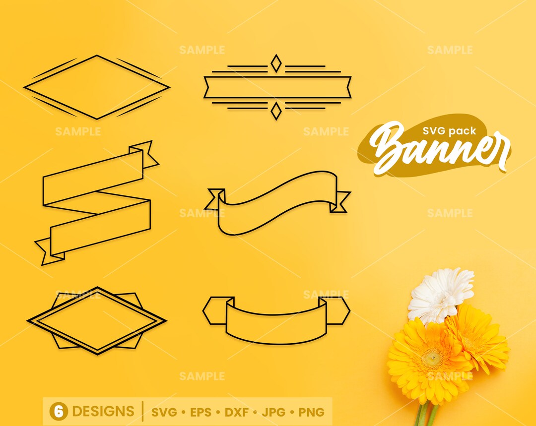 Banner SVG Pack 3 | Banner SVG, Ribbon Svg, Label Svg-scroll Clipart ...