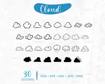 Cloud SVG Cloud Cut File Cloud Vector Cloud Clipart Cloud - Etsy