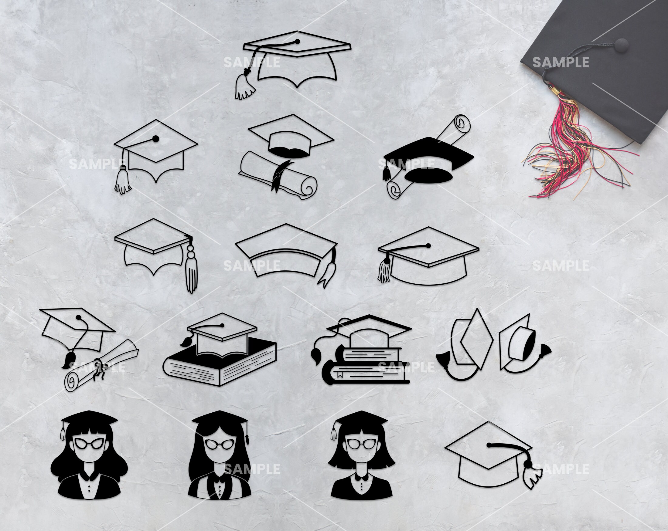 30 Graduation Cap SVG Bundle Senior, Graduation Svg, Graduation Cap Cut ...