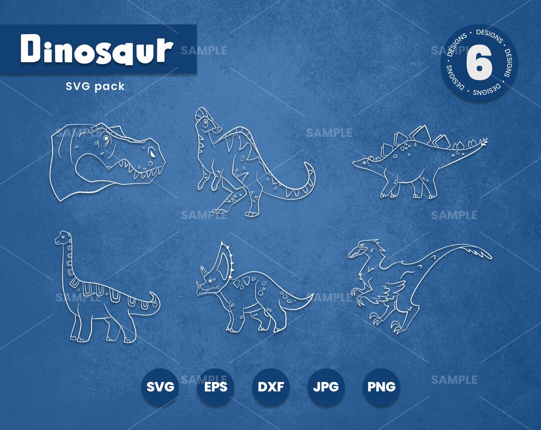 Dinosaur SVG Pack 7 | Dinosaur Svg File, Dinosaur Svg Bundle, Dinosaur ...