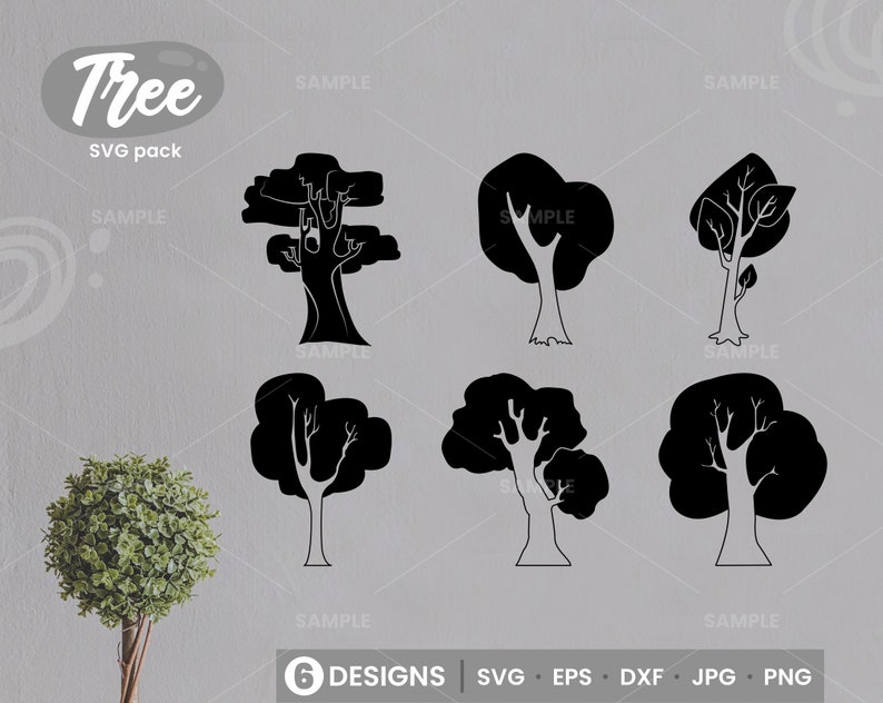 Tree SVG Pack 2 | Tree SVG, Tree Clipart, Vector Cut File for Cricut ...