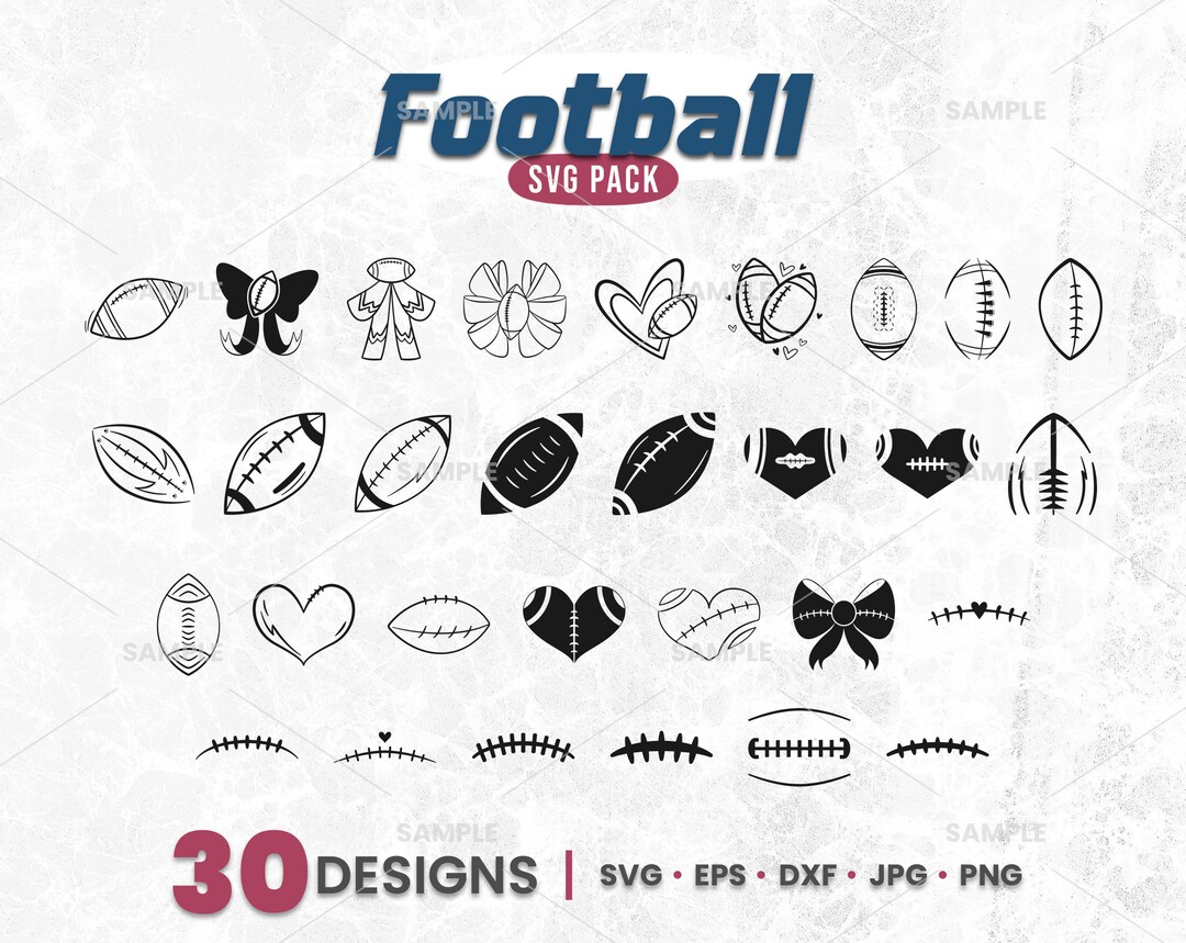 30 Football SVG Bundle | Sport Svg, Football Shirt Svg, Football ...