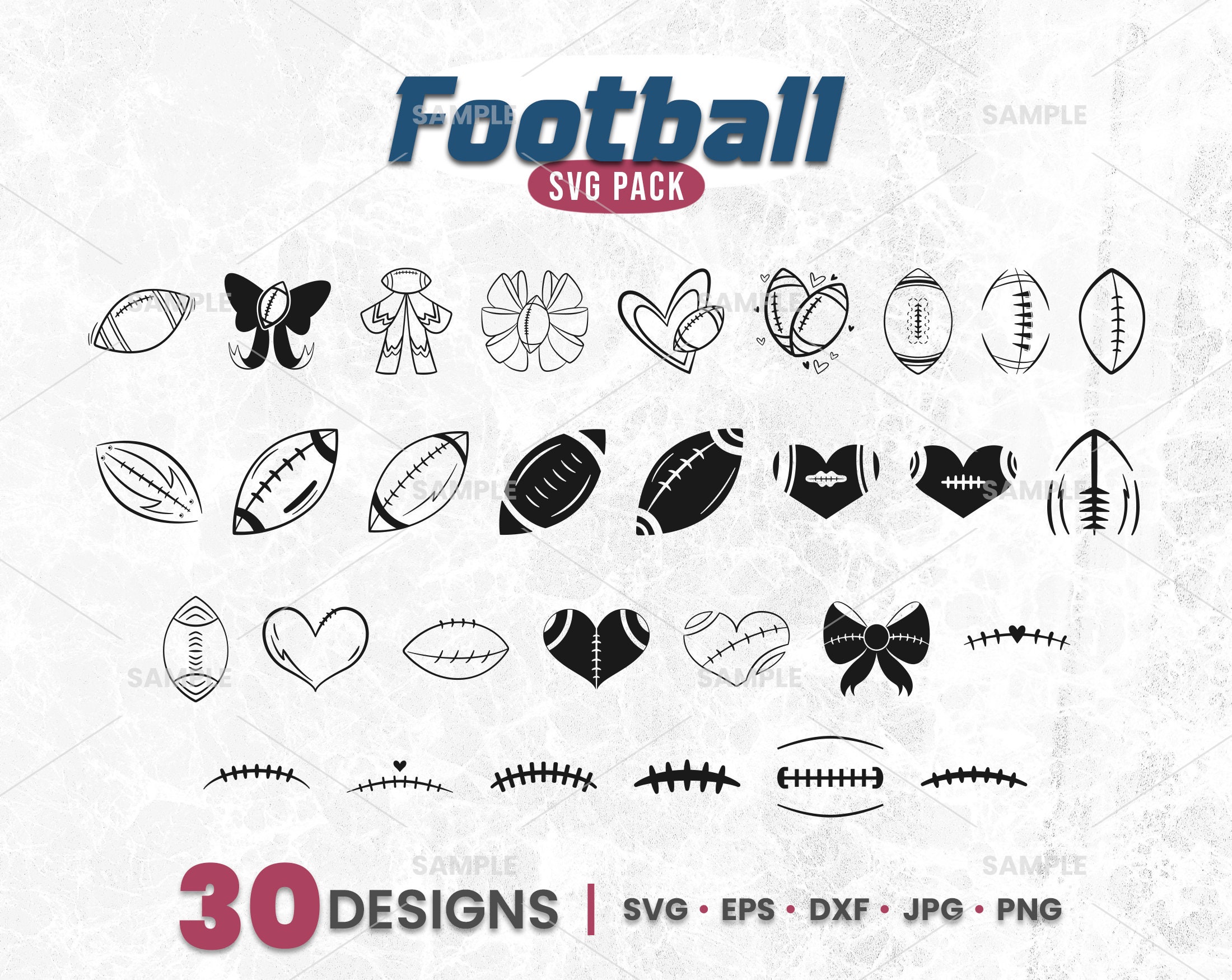 30 Football SVG Bundle | Sport Svg, Football Shirt Svg, Football ...