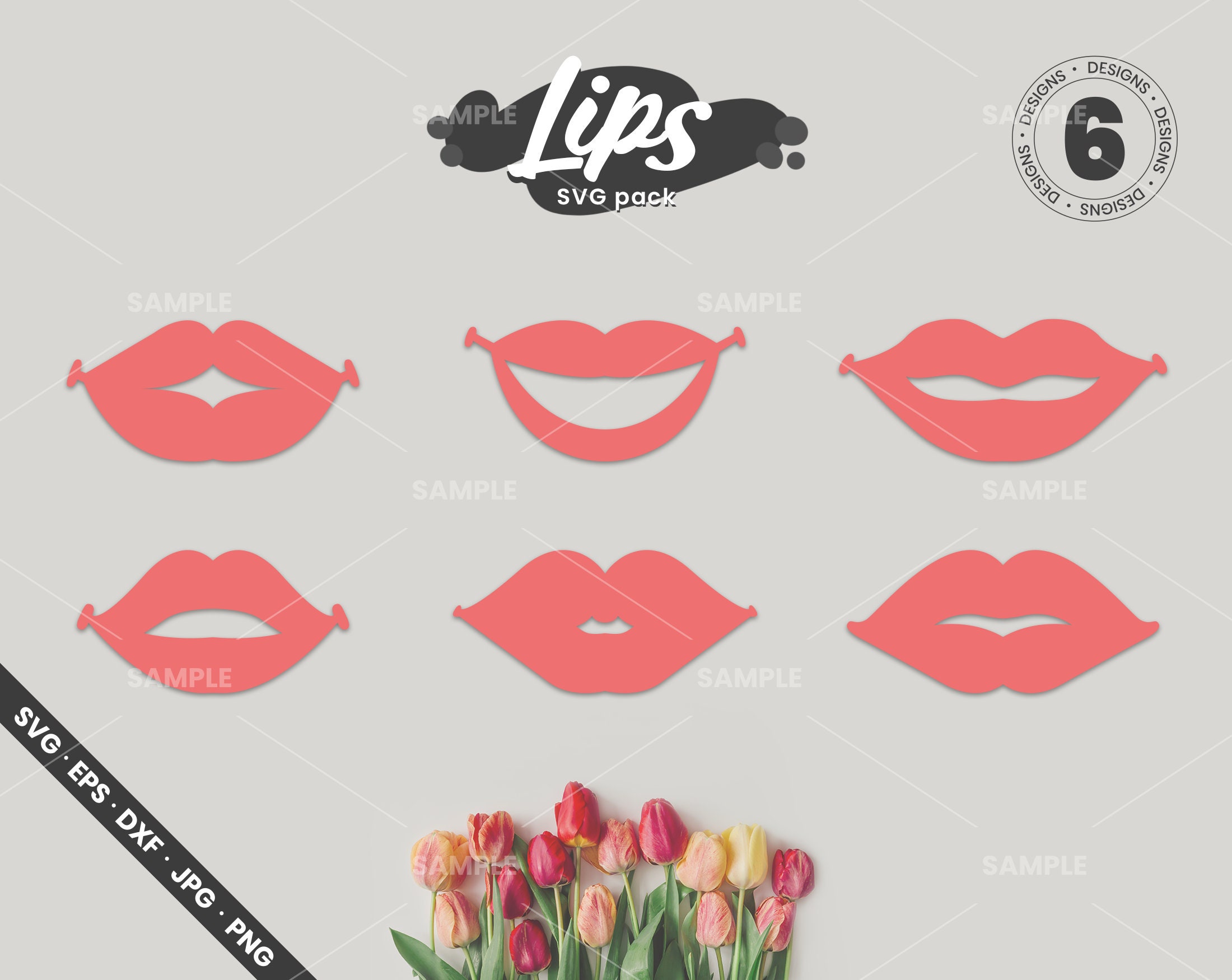 Lips SVG Pack 9 | Lips Svg, Kiss Design, Cricut and Silhouette, Instant ...