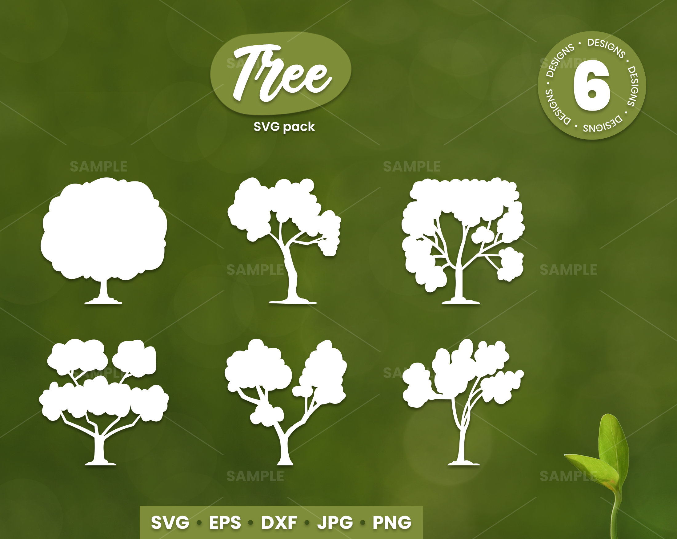 Tree SVG Pack 9 | Tree SVG, Tree Clipart, Vector Cut File for Cricut ...