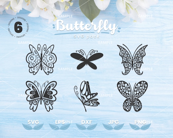 Butterflies SVG Pack 6 Butterfly SVG Butterfly Bundle SVG | Etsy