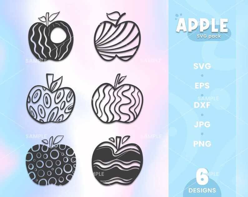 Apple SVG Pack 3 | Apple Svg Files for Cricut, Apple Designs Svg Cut ...